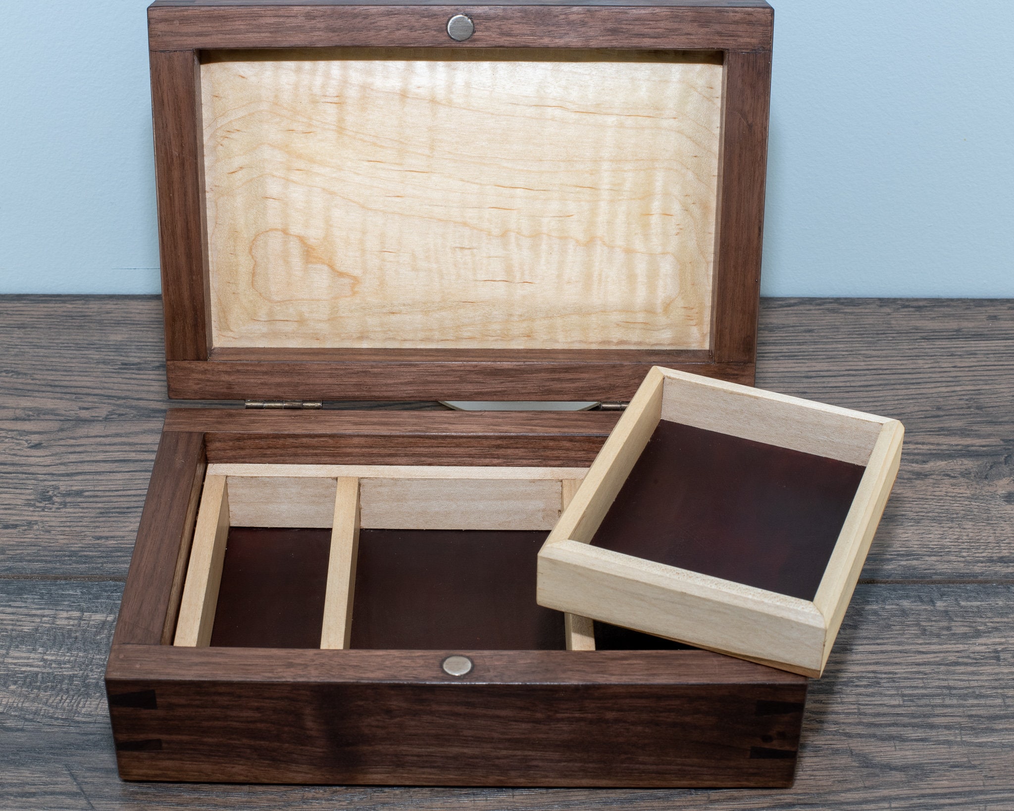 Handcrafted Black Walnut Mitered Dovetail Jewelry Box With - Etsy