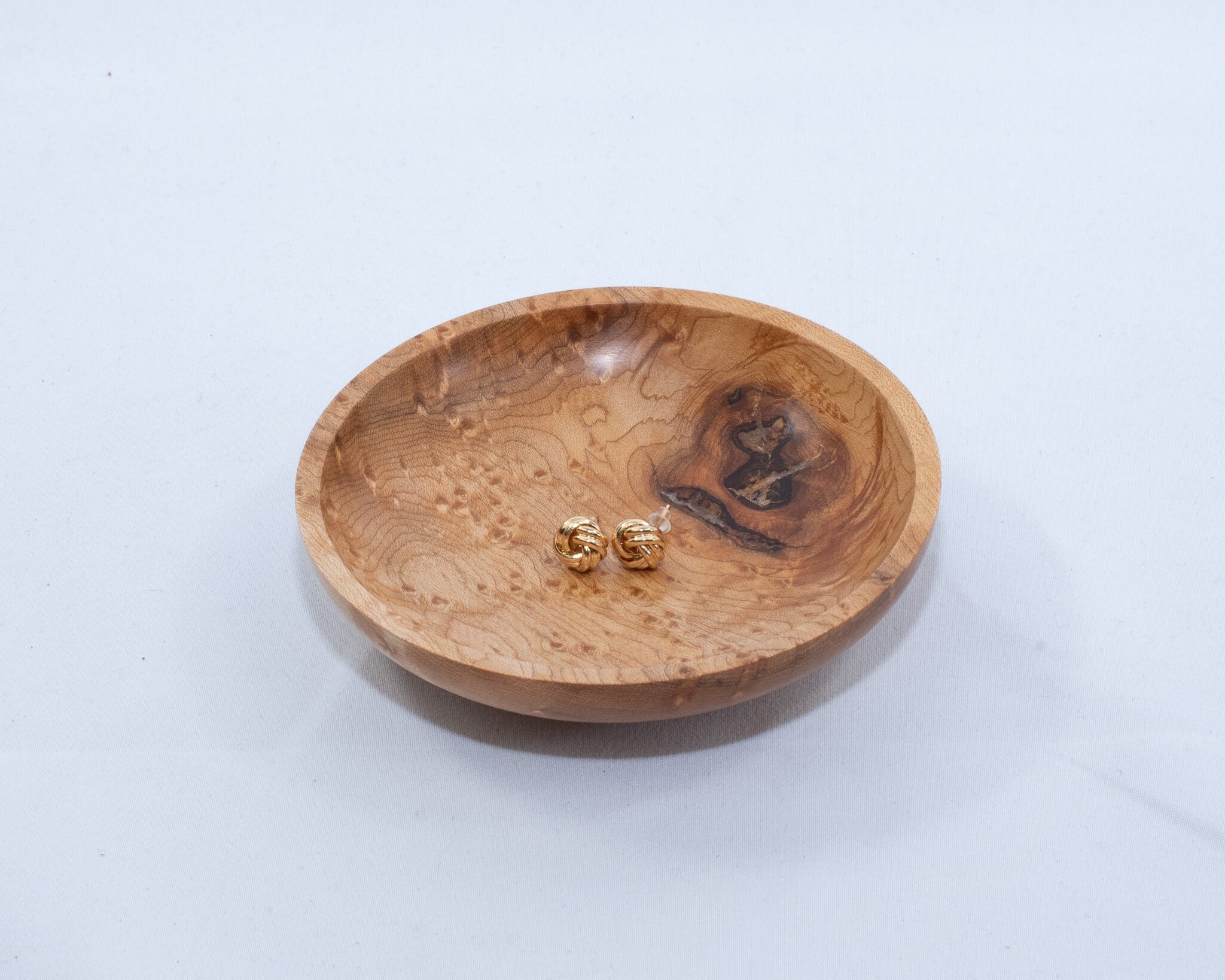 Bark Pocket Figured Bird's Eye Maple Jewelry Bowl-catenary Profile ...