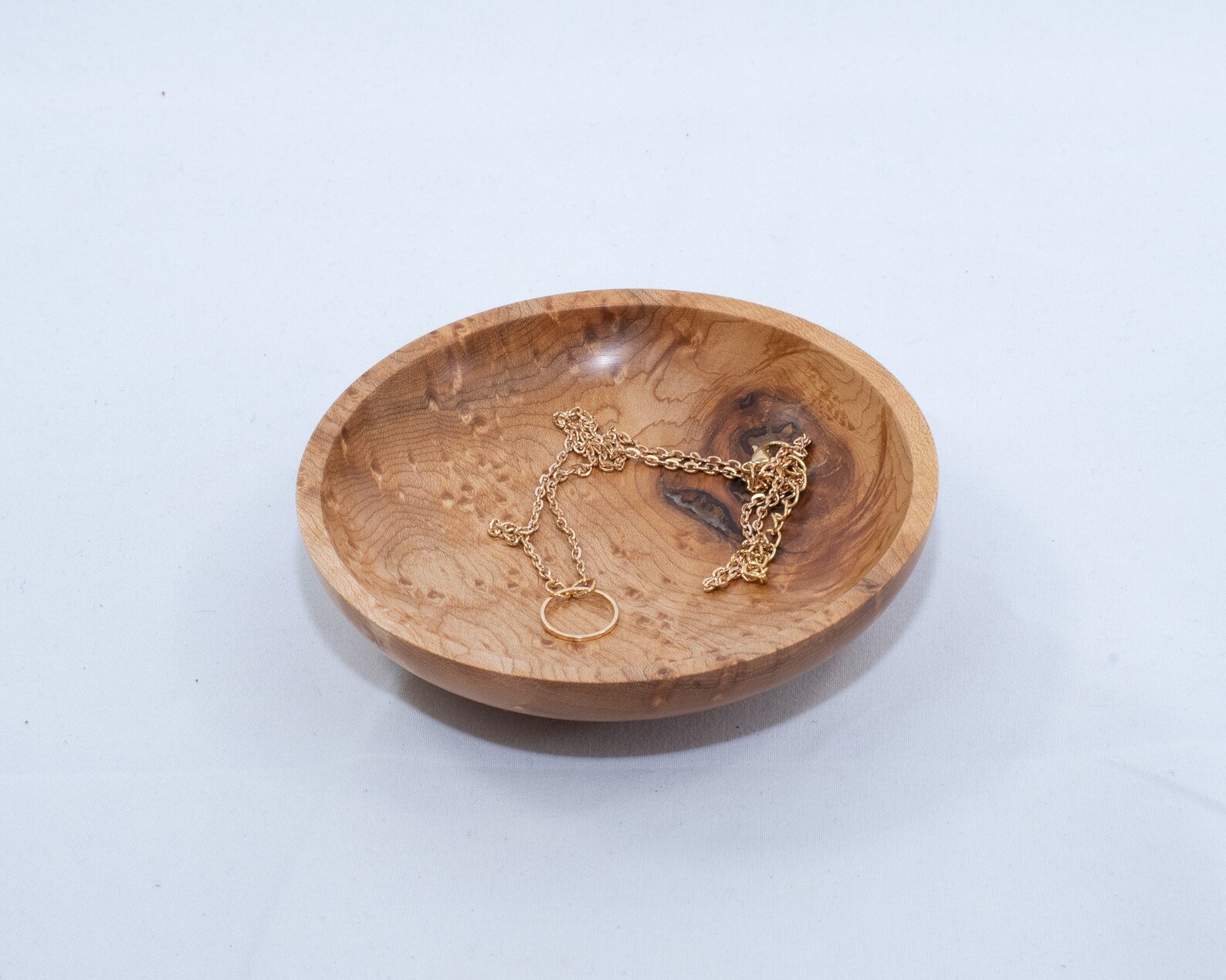 Bark Pocket Figured Bird's Eye Maple Jewelry Bowl-catenary Profile ...