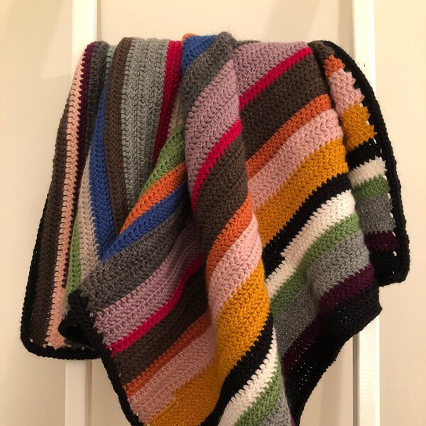 Striped Afghan - Etsy