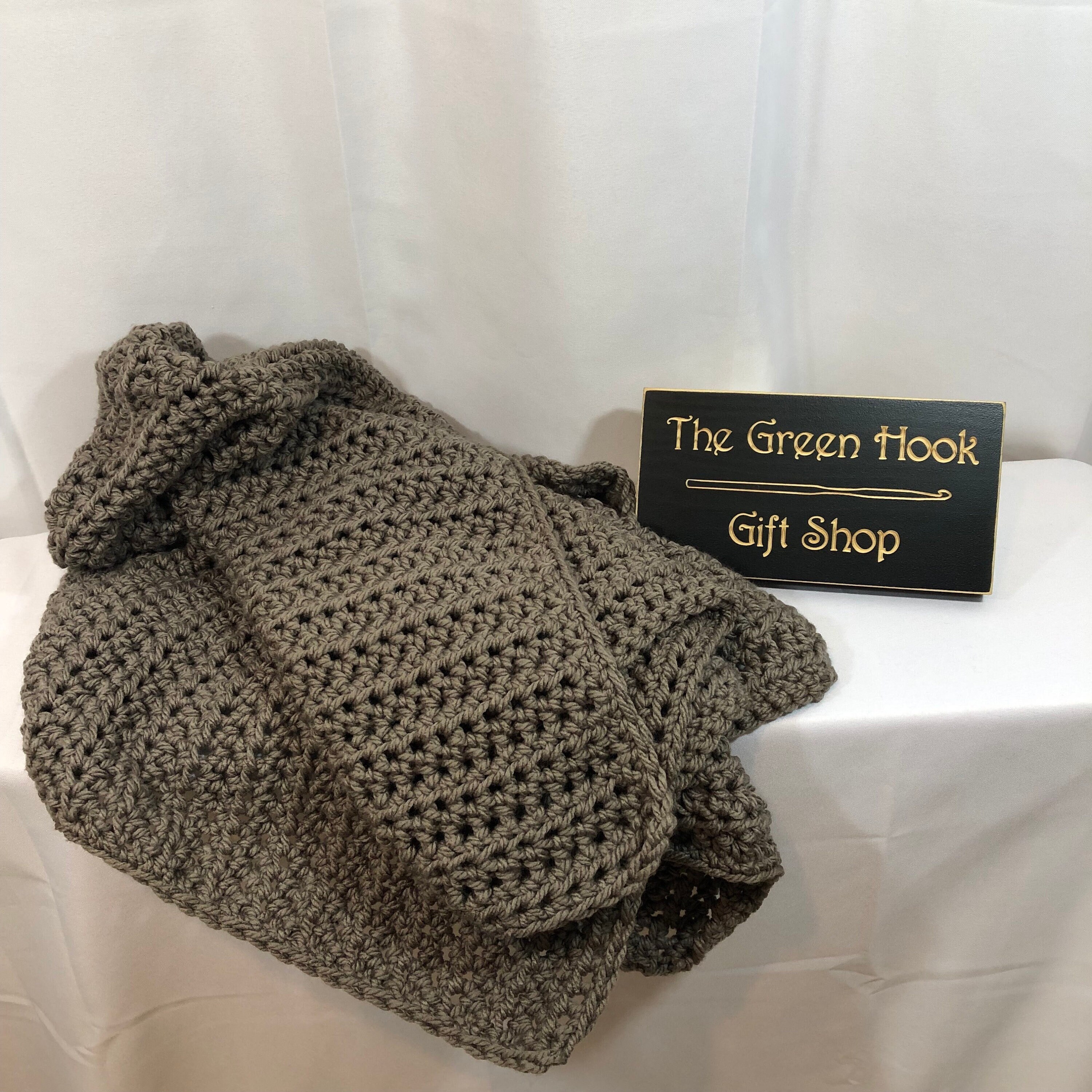 Crochet Chunky Throw Afghan Blanket, Grey Taupe - Etsy