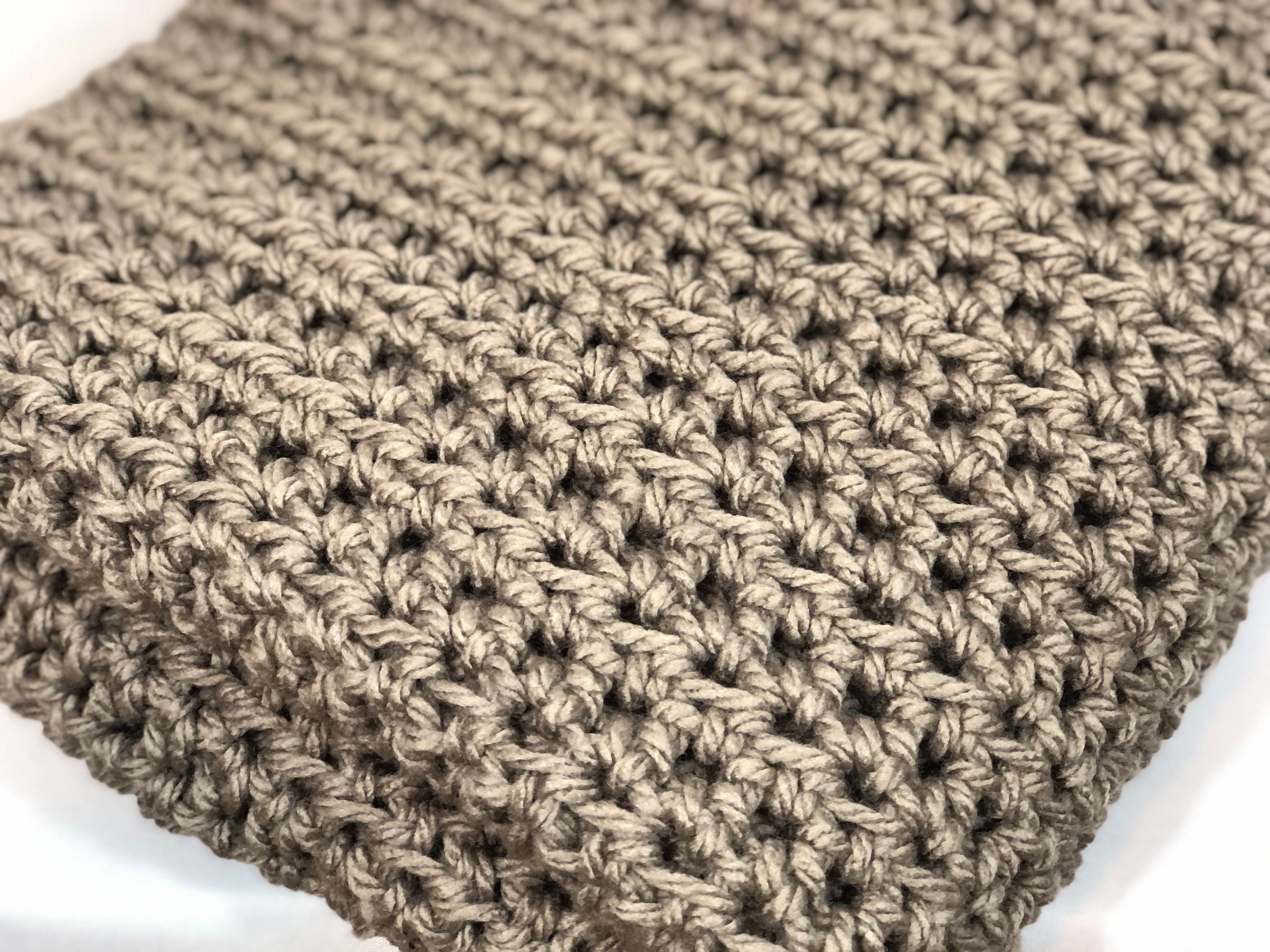 Crochet Chunky Throw Afghan Blanket, Grey Taupe - Etsy