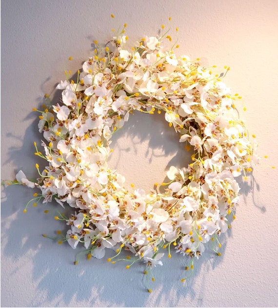 White Dancing Lady Orchid Wreath/ Elegant Wreath Country - Etsy