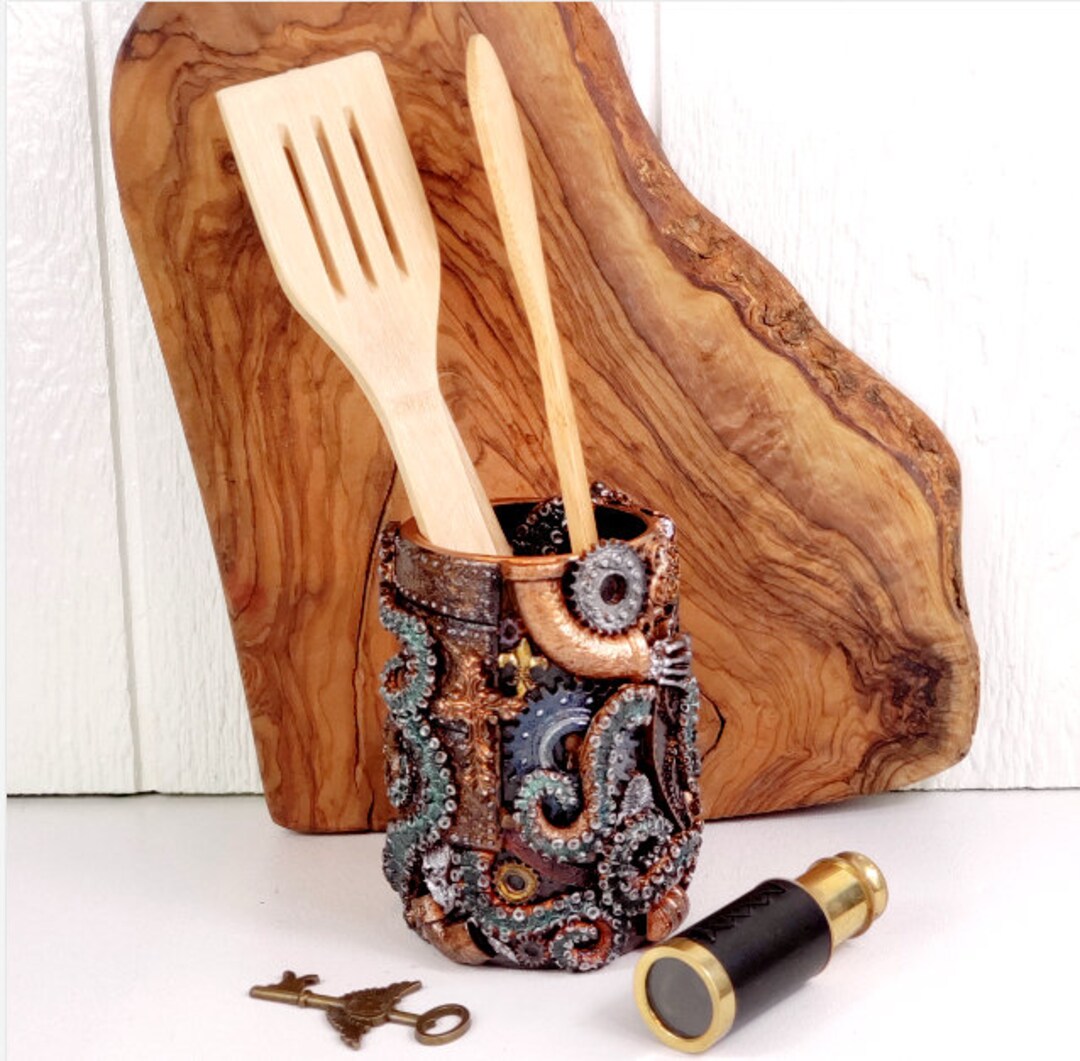 Steampunk Gears, Octopus Tentacles Hand Soap Dispenser | Octopus Art ...