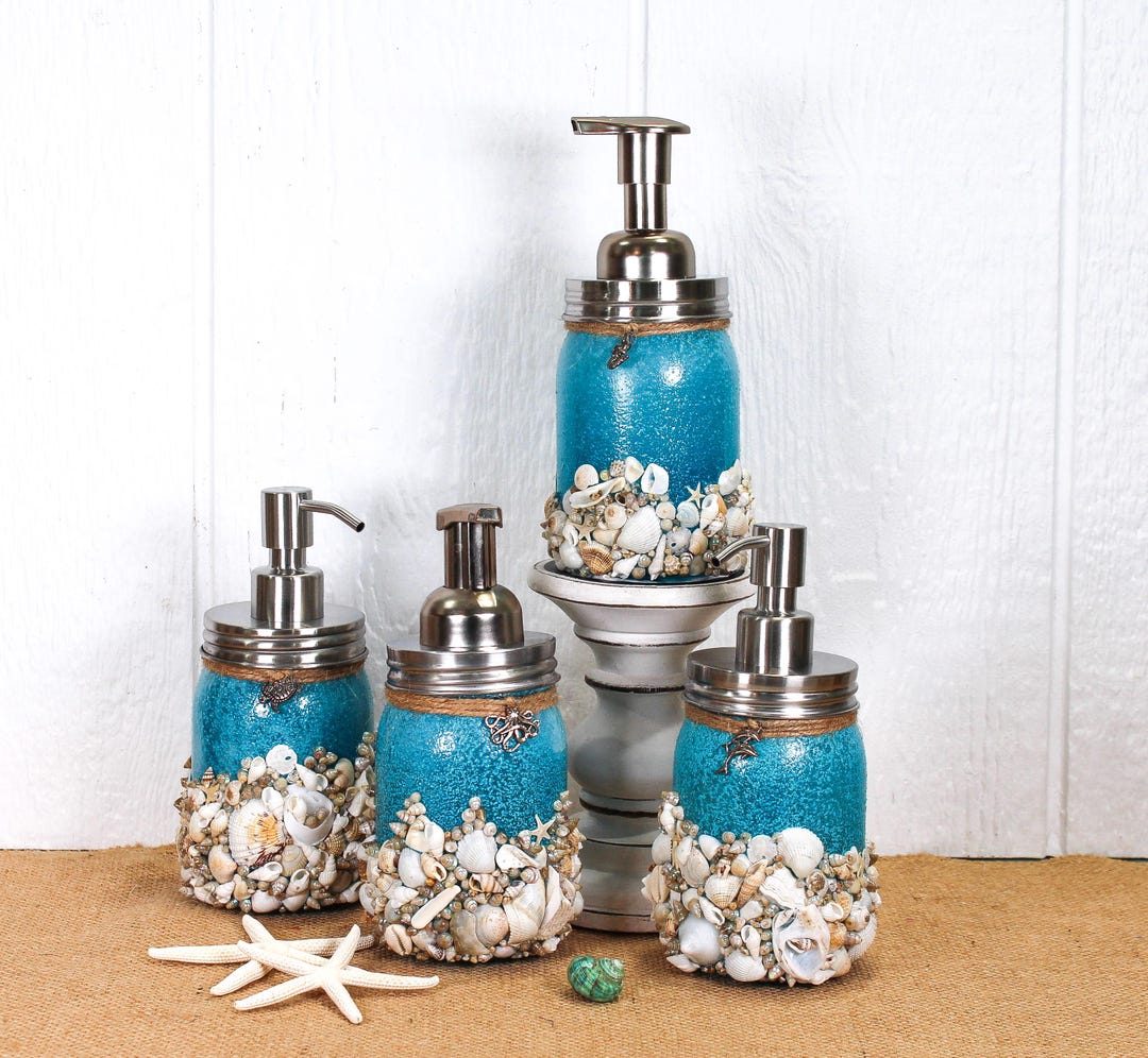 Seashell Hand Soap / Lotion Dispenser: Handmade Ocean Decor | Dolphins ...