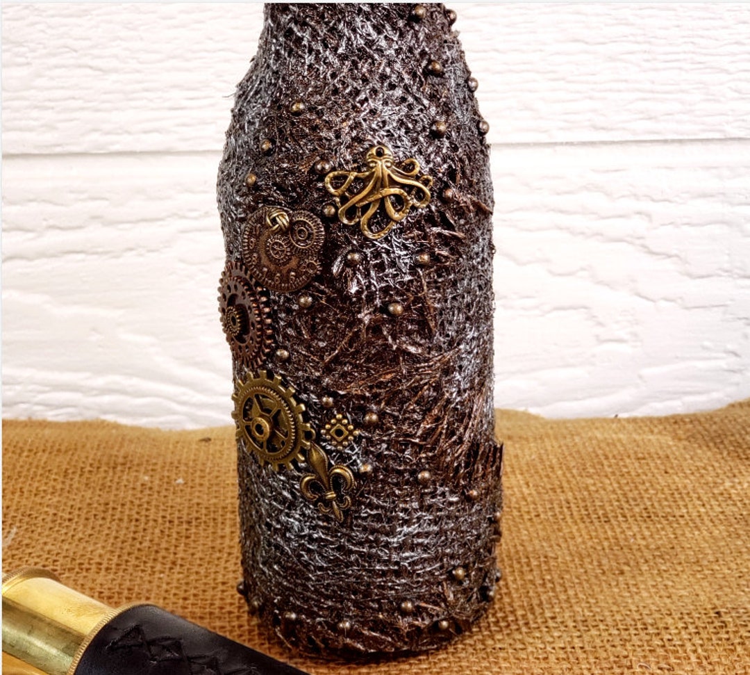 Steampunk Keys and Gears Apothecary / Vase Up-cycled Bottle | Potion ...