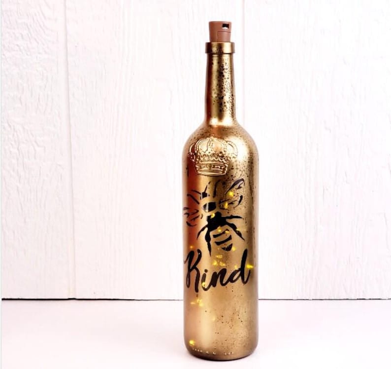 Handmade Bee & Wildflower Reclaimed Bottle | Soap Dispenser, Vase - Etsy