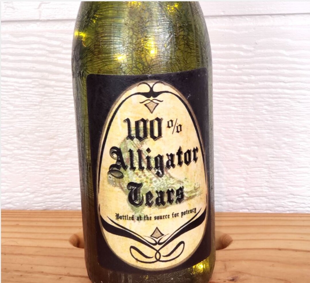 Alligator Tears Apothecary Bottle Light | Upcycled Wine Bottle Lamp - Etsy