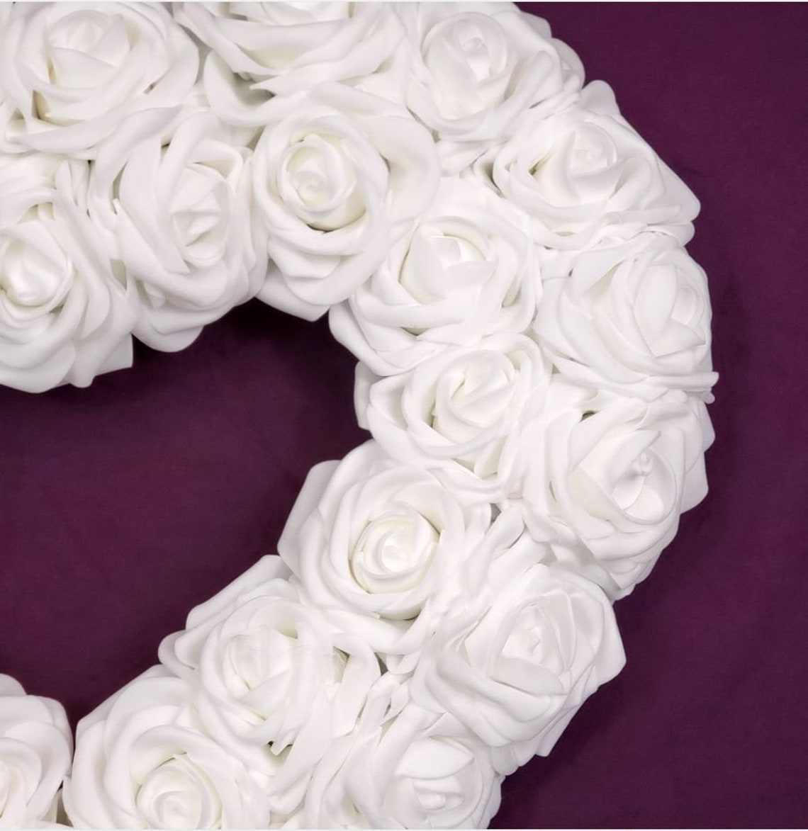 Elegant White Rose Heart Wreath Wedding Wreath Bridal - Etsy