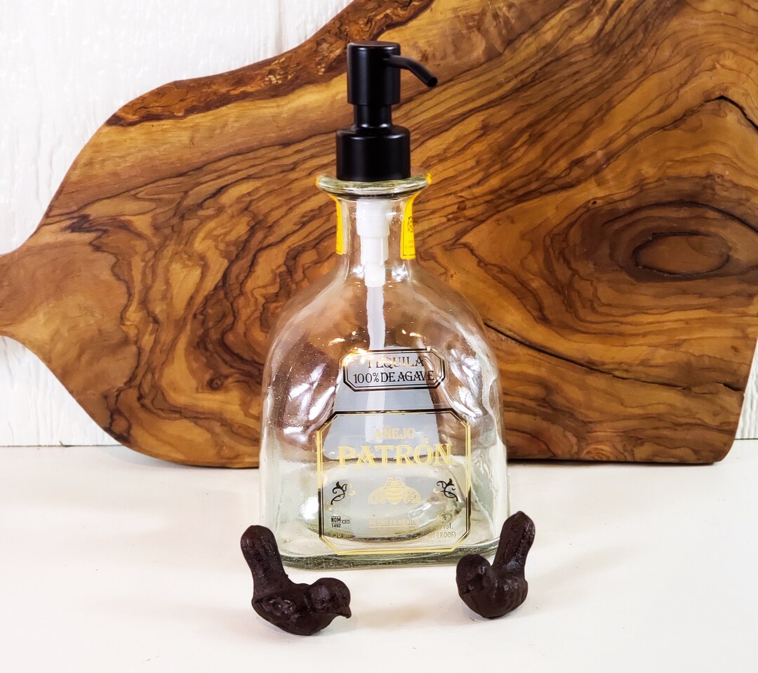 750ml Patron Añejo Gold Up-cycled Bottle Hand Soap/lotion Dispenser ...