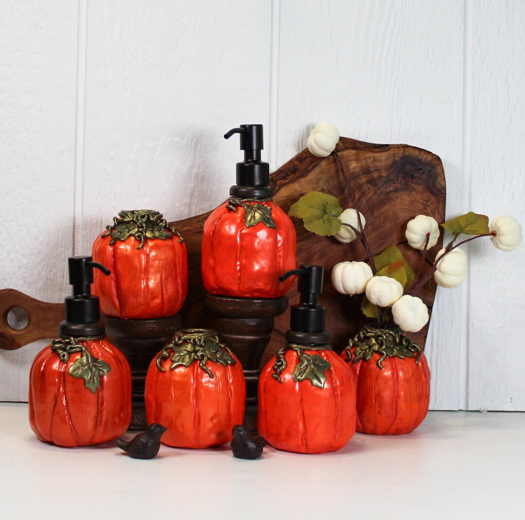 Handmade Pumpkin Soap Dispenser | Fall Thanksgiving Decor - Etsy