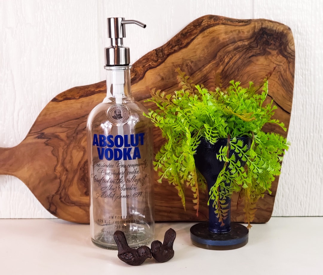 Absolut Vodka Up-cycled Bottle Soap/hand Lotion Dispenser | Bathroom ...