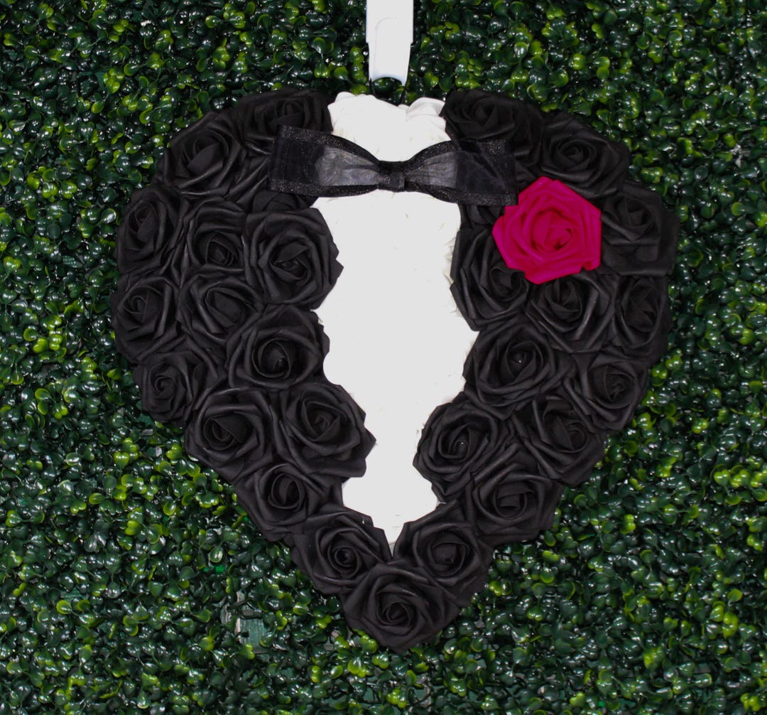 Bride and Groom Rose Heart Wedding Wreath | Wedding Wreath | Wedding ...