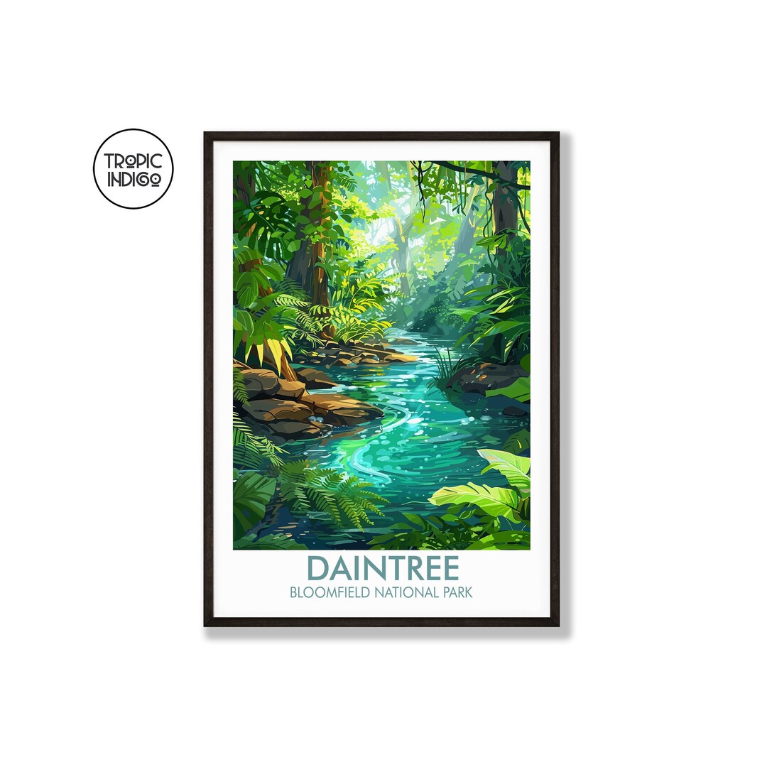Daintree Rainforest Forest Stream Travel Poster, Vacation Holiday ...