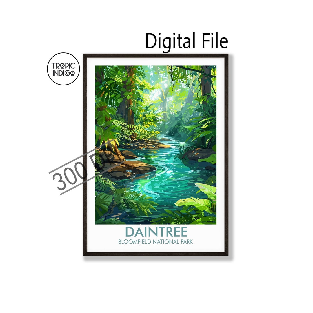 Daintree Rainforest Travel Poster, Australia, Wilderness Forest Tree ...