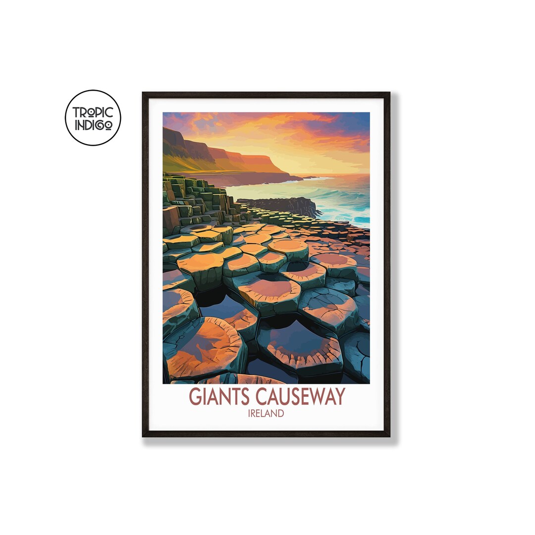 Giants Causeway Northern Ireland Travel Poster, Vacation Holiday ...