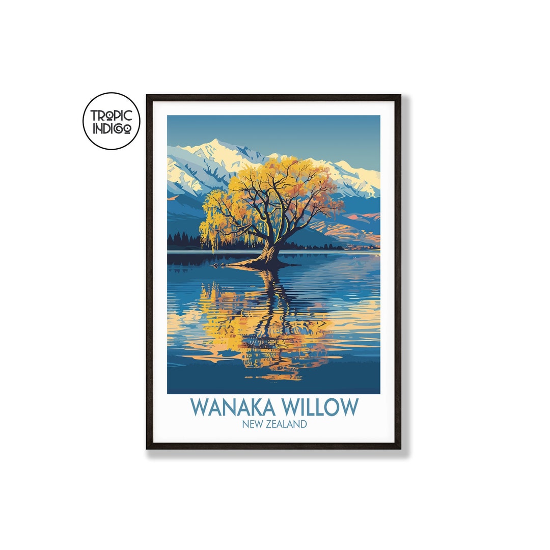 Lake Wanaka New Zealand Travel Poster, Vacation Holiday Souvenir ...