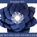 Template #31 Paper Flower PDF SVG DXF Png Silhouette Studio for Cricut ...