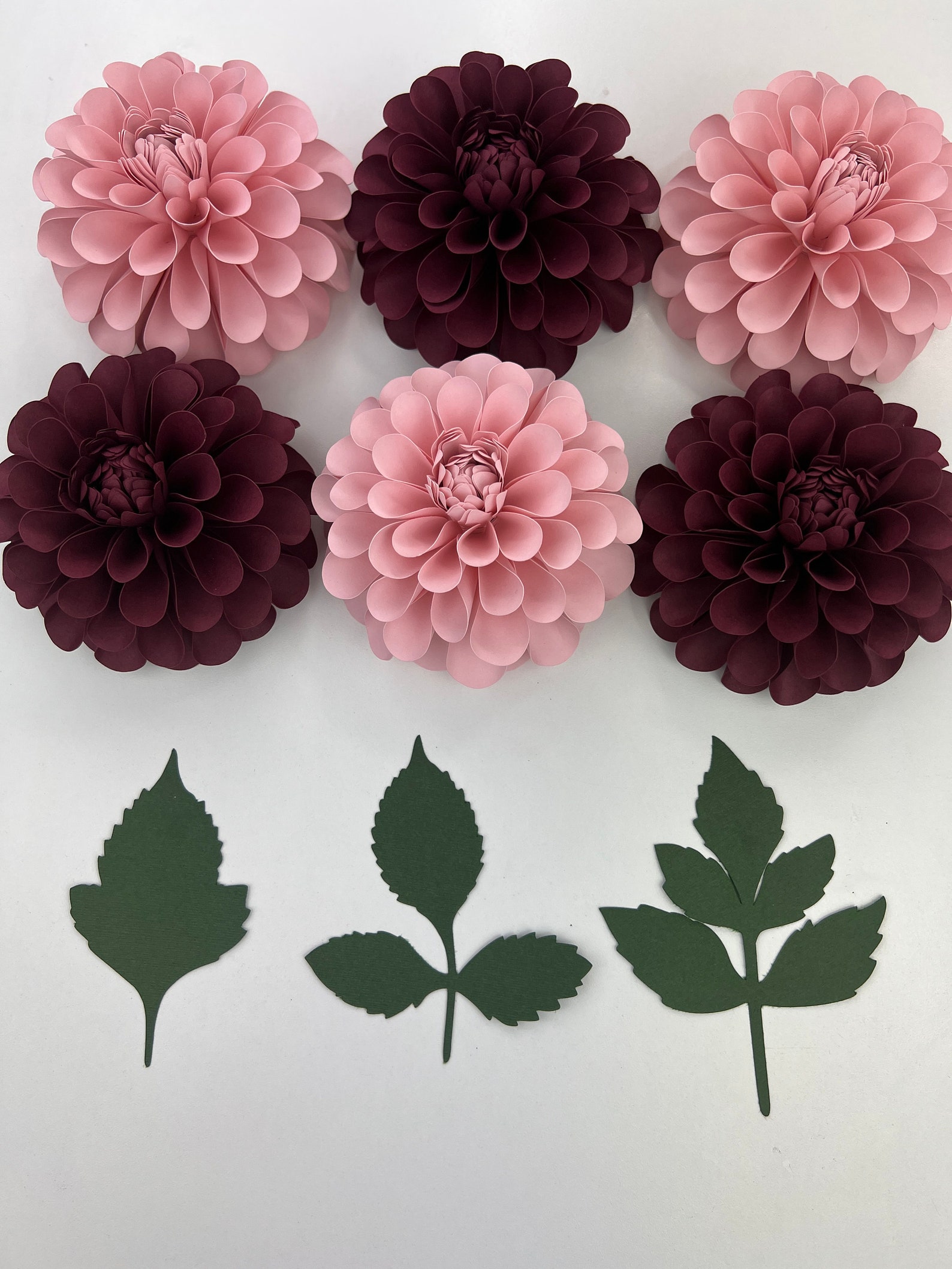 Mini Dahlia 2 Template Paper Flower Small/medium/large PNG SVG DXF ...