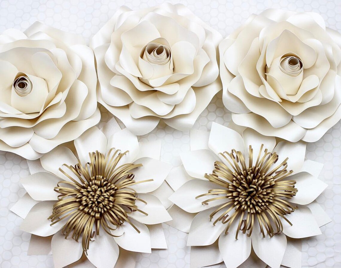 Flower Template 5 Paper Flower PDF SVG DXF Png Silhouette - Etsy