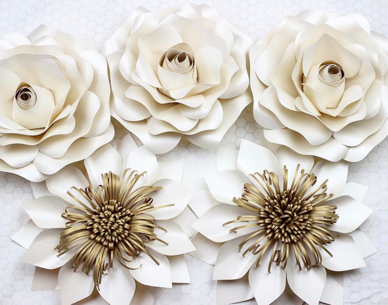 Flower Template 5 Paper Flower PDF SVG DXF Png Silhouette - Etsy