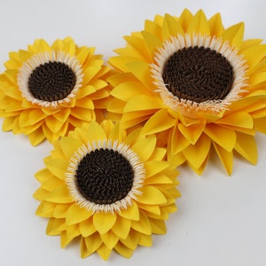 Mini Sunflower Template Paper Flower Small/medium/large PNG SVG DXF ...