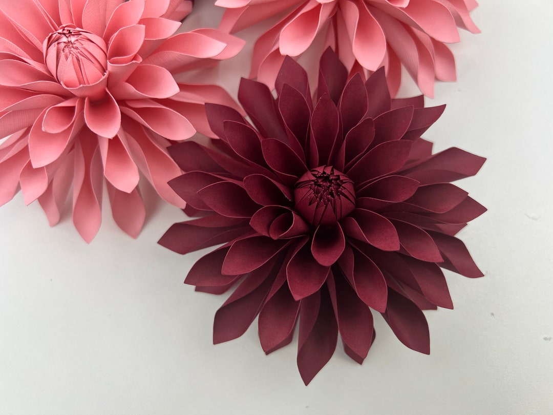 Mini Dahlia 3 Template Paper Flower Small/medium/large PNG SVG DXF ...