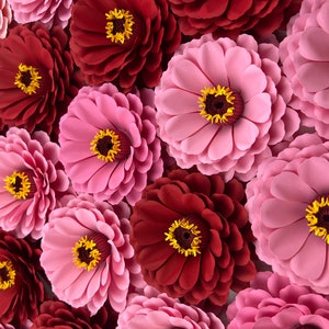 Mini Zinnia Template Paper Flower Small/medium/large PNG SVG DXF ...