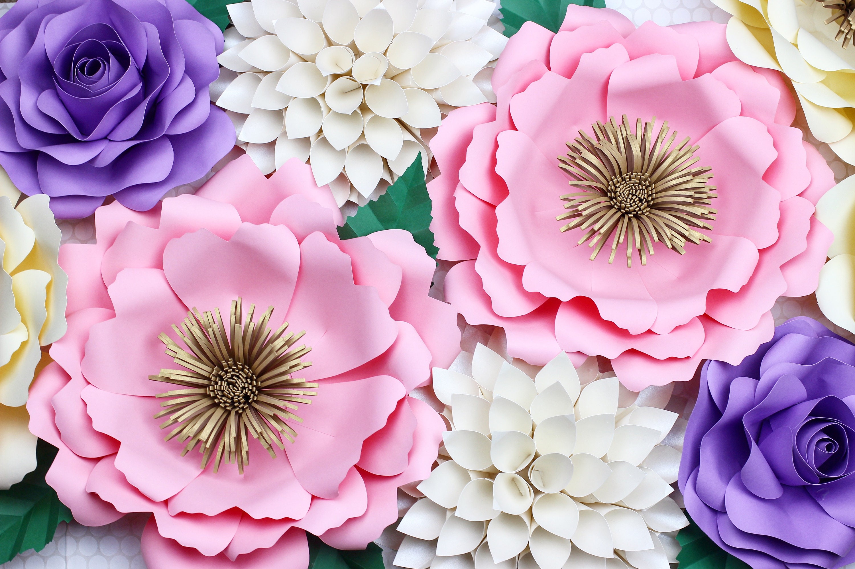 Small / Medium / Large / Paper Flower Rose Template 1 PDF SVG | Etsy