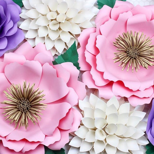 Flower Template 5 Paper Flower PDF SVG DXF Png Silhouette - Etsy