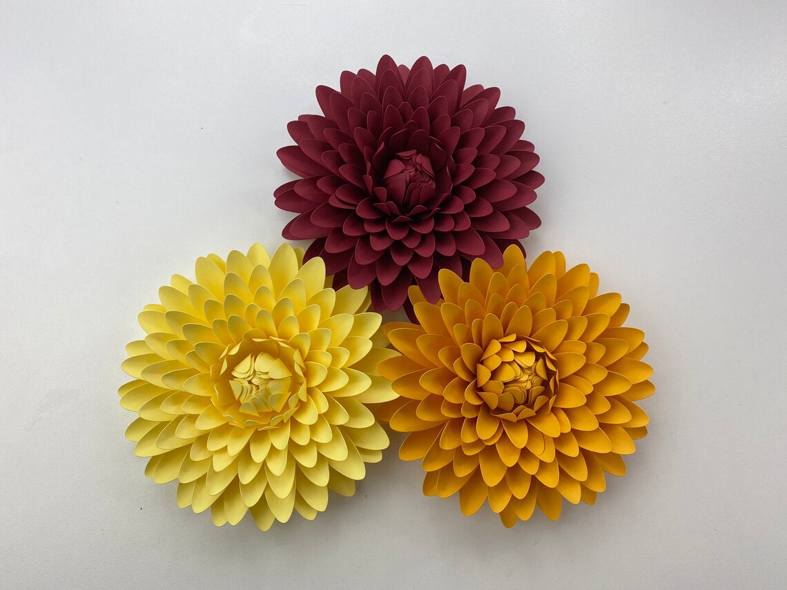Mini Chrysanthemum 2 Template Paper Flower Small/medium/large - Etsy