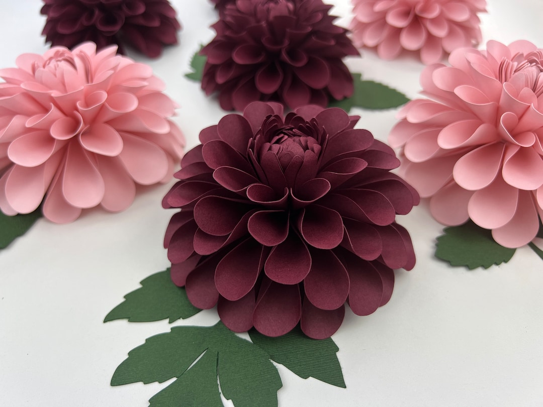 Mini Dahlia 2 Template Paper Flower Small/medium/large PNG SVG DXF ...