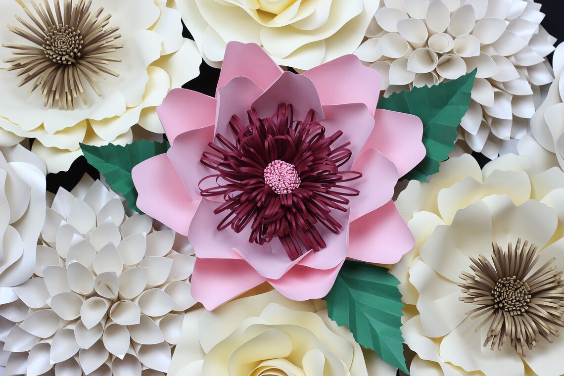 Dahlia Flower Template Paper Flower PDF SVG DXF Png Silhouette - Etsy