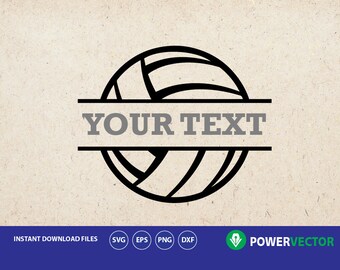 Volleyball Split Svg | Etsy