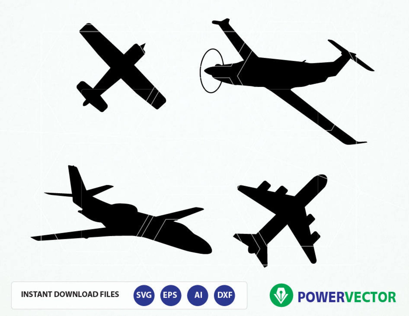 Airplane SVG Files. Airplane Silhouette Dxf Collection. Svg | Etsy