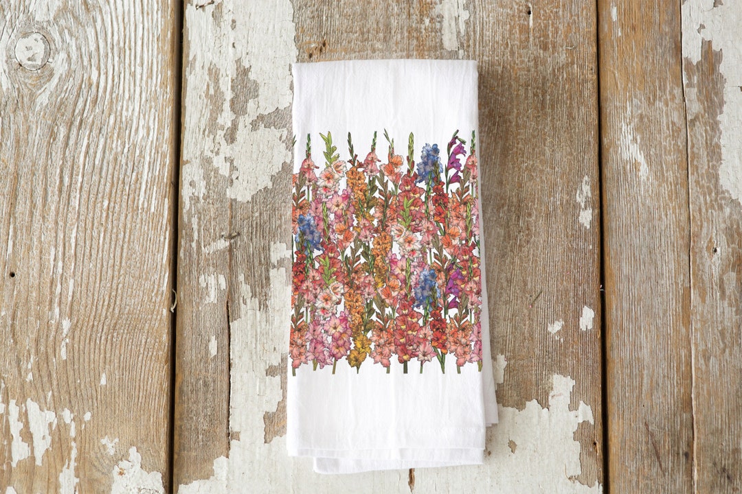 August Birth Flower Gladiolus Flour Sack Kitchen Towel - Etsy