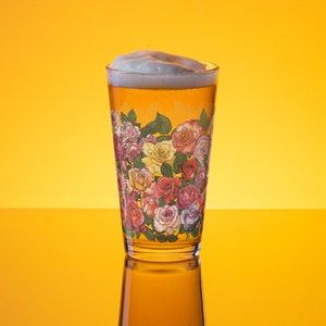 Rose June Birth Flower Glass Iced Coffee Glassware 21st - Etsy