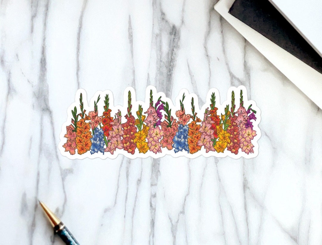 Gladiolus August Birth Flower Sticker Floral Birthday Gift for Her ...