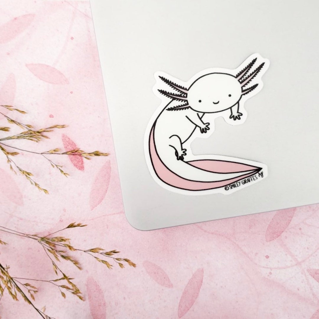 Smiley Axolotl Vinyl Sticker | Waterproof - Etsy Canada