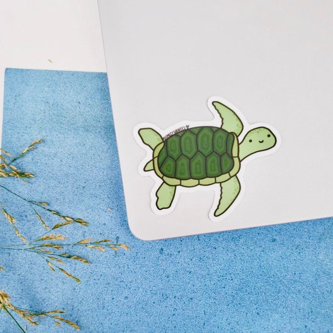 Smiley Turtle Vinyl Sticker | Waterproof - Etsy