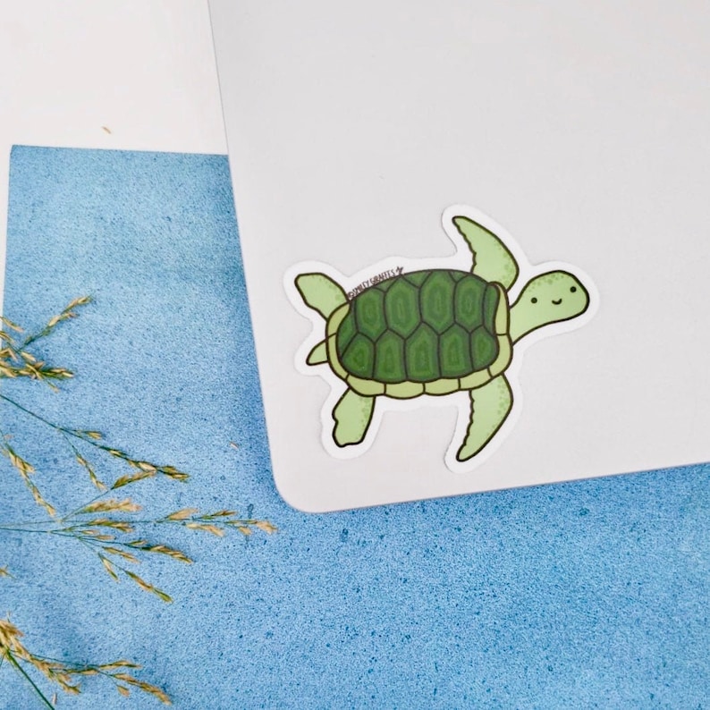 Smiley Turtle Vinyl Sticker | Waterproof - Etsy