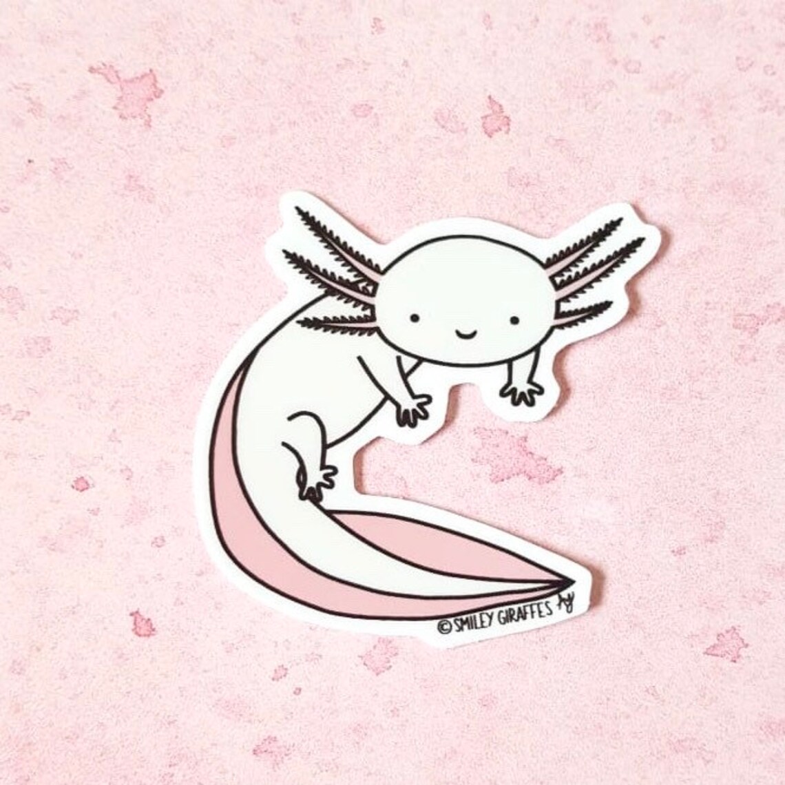 Smiley Axolotl Vinyl Sticker | Waterproof - Etsy Canada