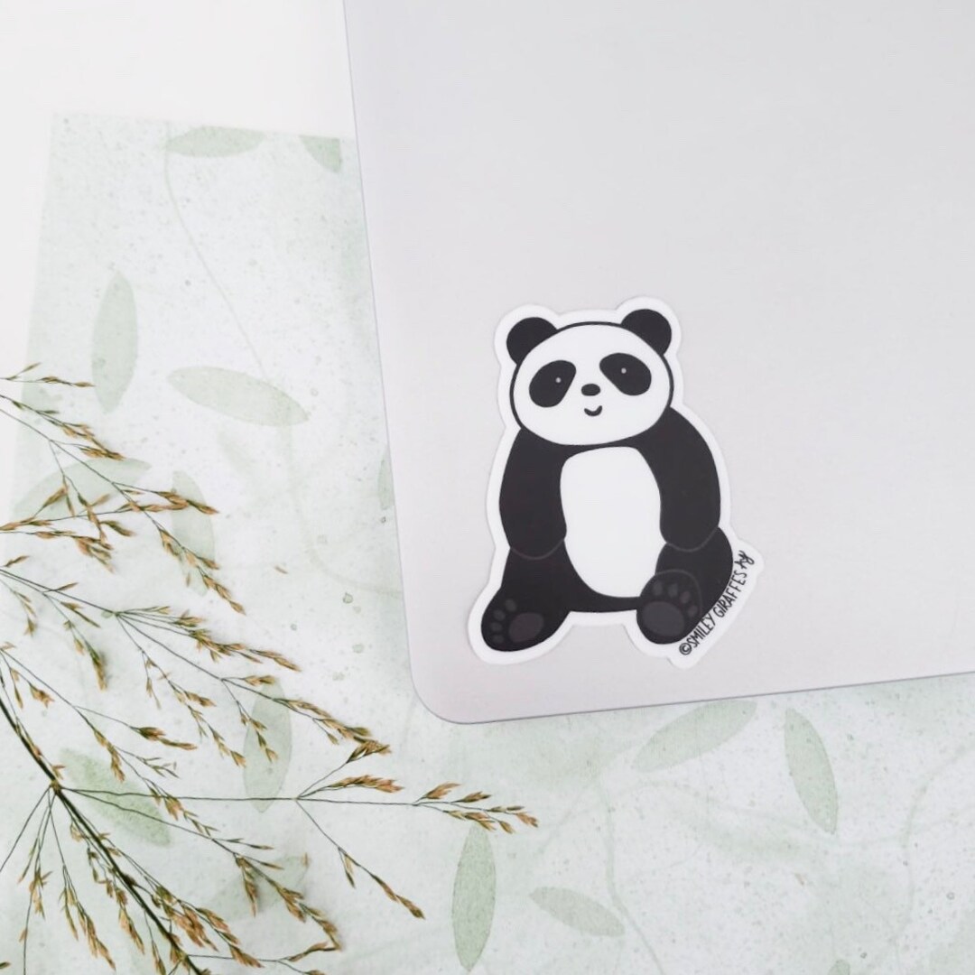 Smiley Panda Vinyl Sticker | Waterproof - Etsy