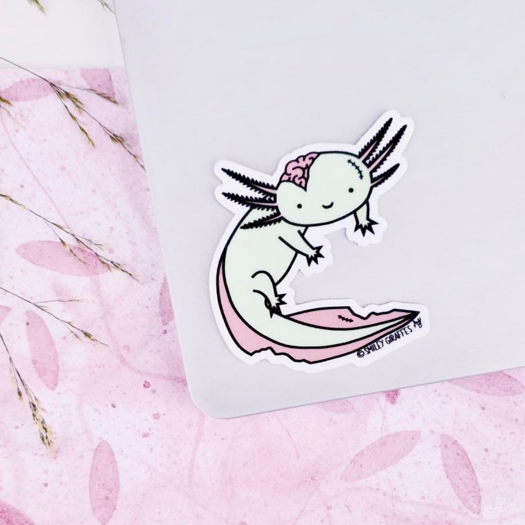 Smiley Zombie Axolotl Vinyl Sticker - Etsy