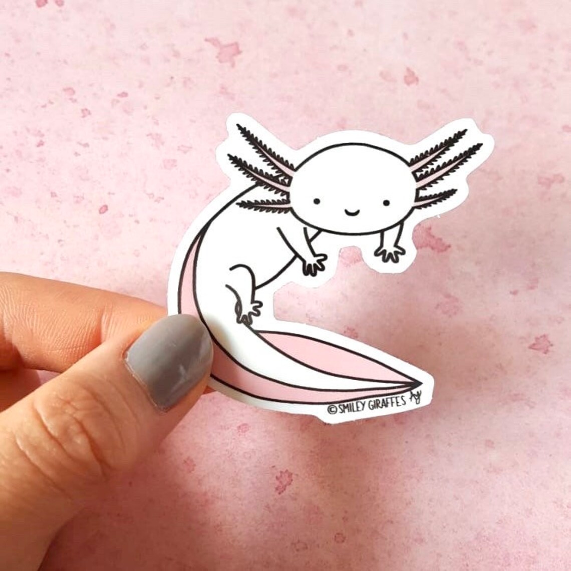 Smiley Axolotl Vinyl Sticker | Waterproof - Etsy Canada