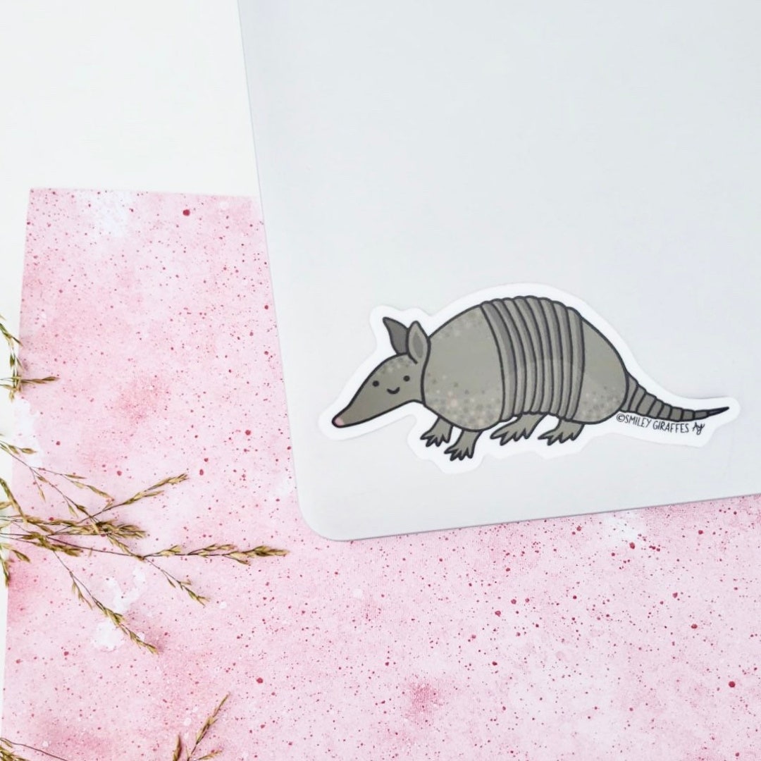 Smiley Armadillo Vinyl Sticker | Waterproof - Etsy