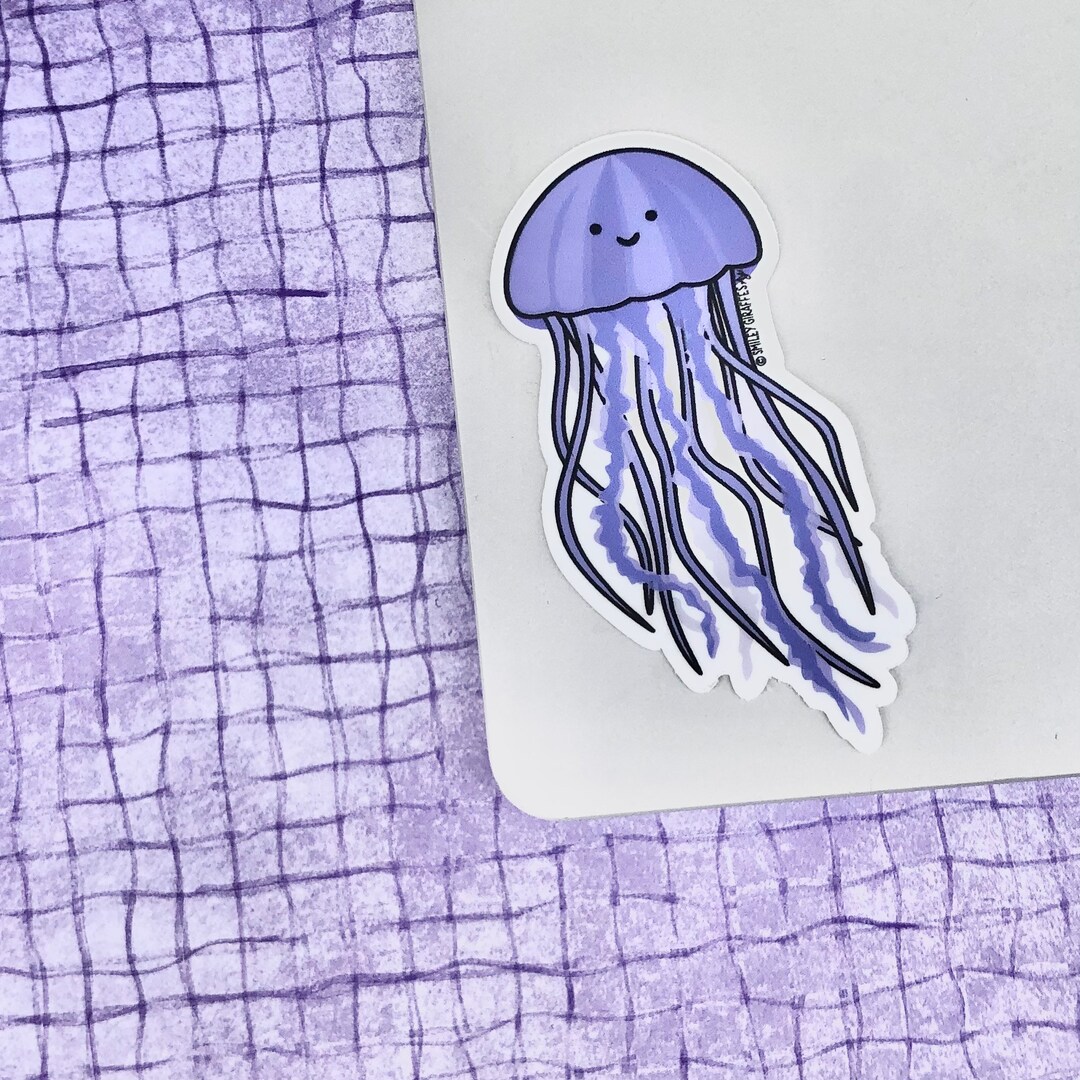 Smiley Jellyfish Vinyl Sticker - Etsy
