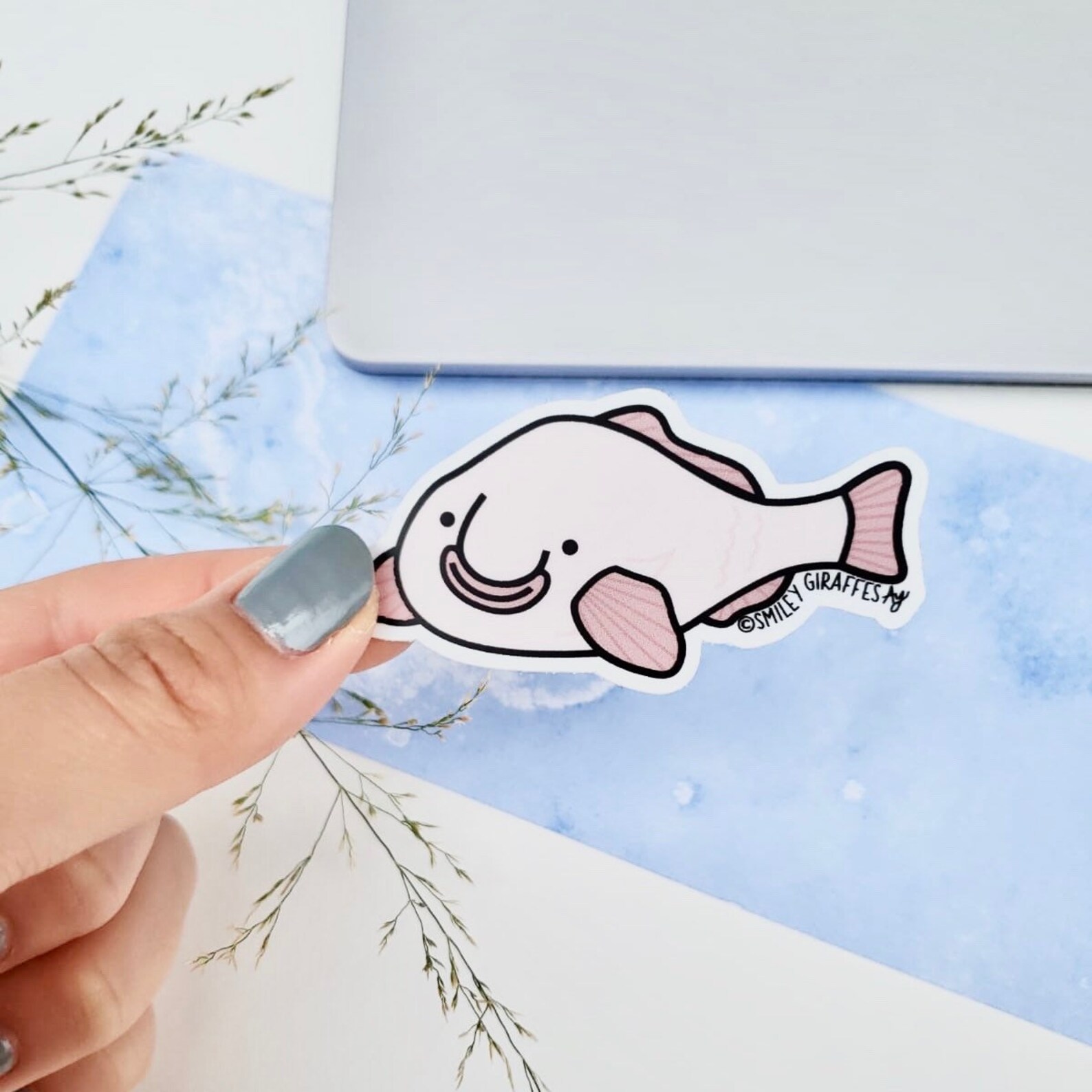 Smiley Blobfish Vinyl Sticker | Waterproof - Etsy