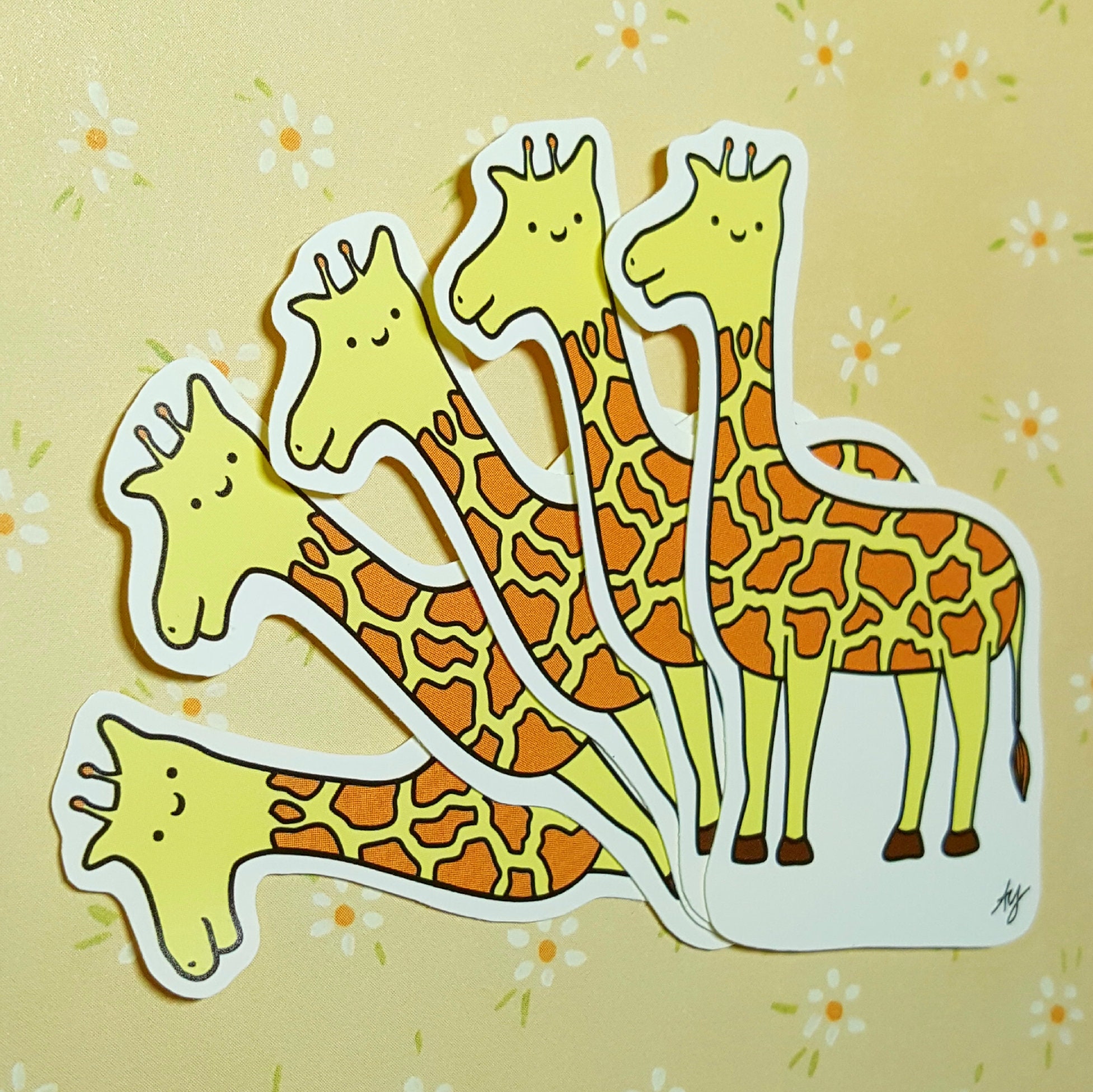 Smiley Giraffe Vinyl Sticker Waterproof - Etsy