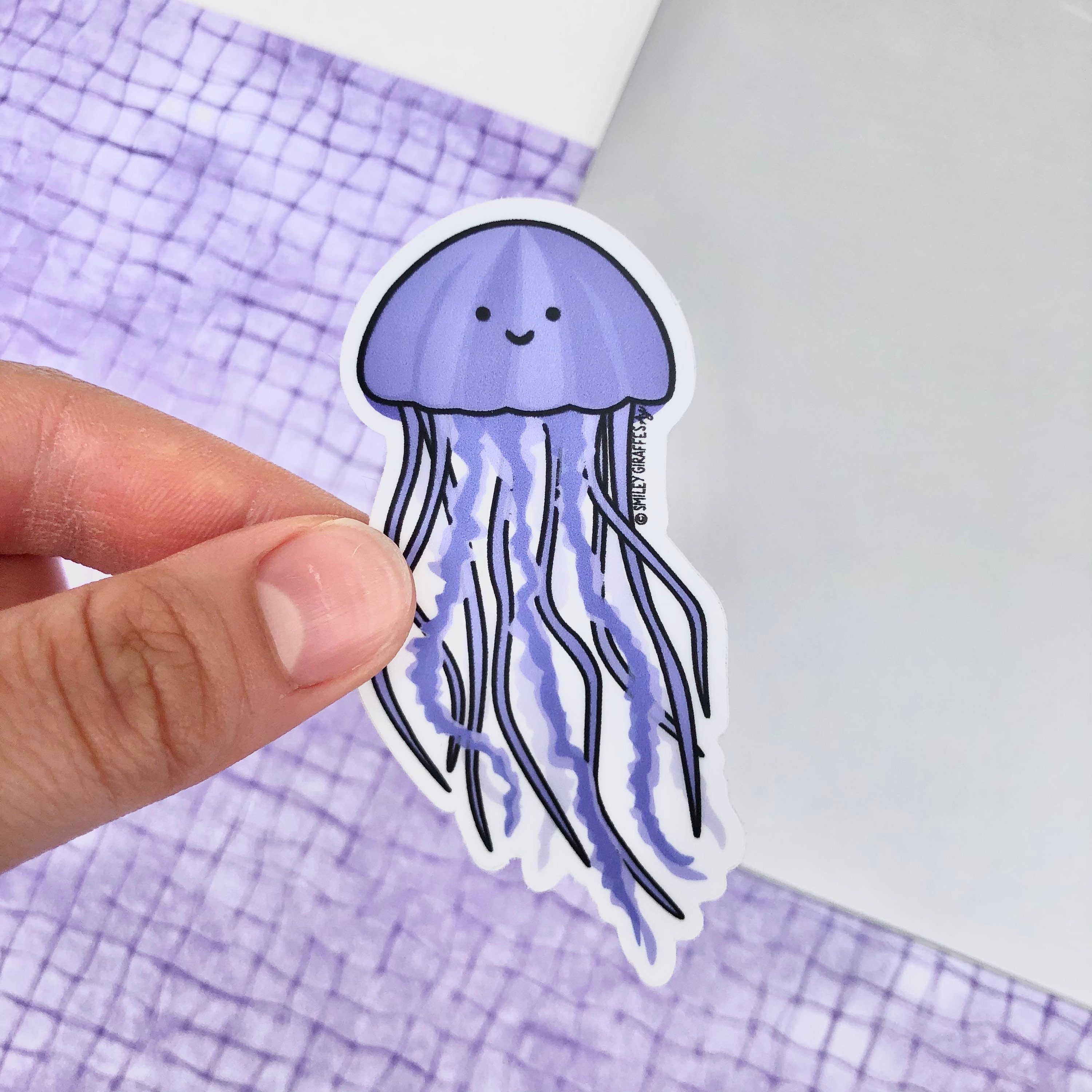 Smiley Jellyfish Vinyl Sticker - Etsy